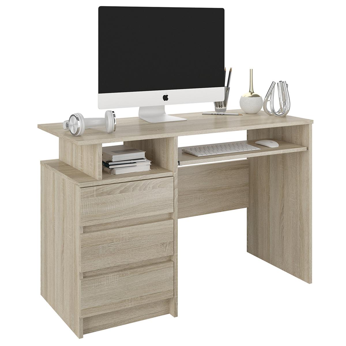 Biurko MODERN 114x50 cm sonoma z szafką z szufladami do biura